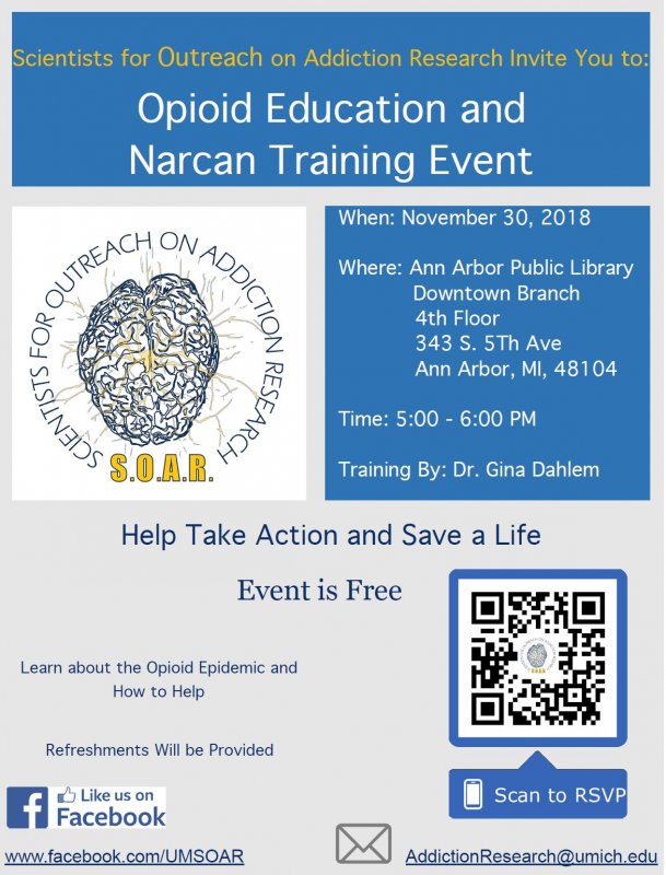 (Expired) Opioid Education and Narcan Training Event | Happening @ Michigan