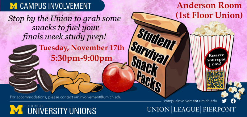 (Expired) Student Survival Snack Packs (Grab 'n Go) | Happening @ Michigan