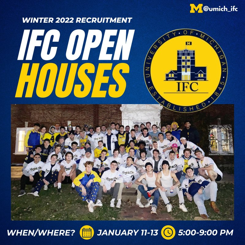 (Expired) Interfraternity Council Open Houses | Happening @ Michigan
