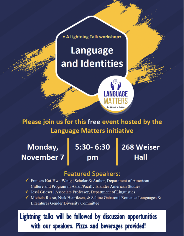 (Expired) Language and Identities | Happening @ Michigan