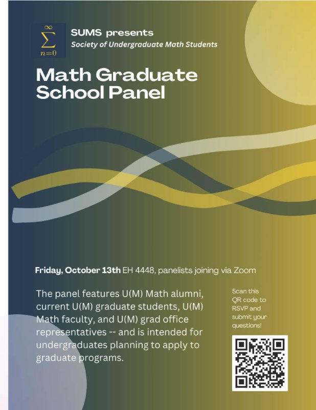 (Expired) Math Graduate School Panel | Happening @ Michigan