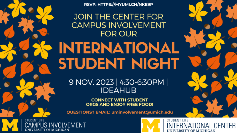 (Expired) International Student Night | Happening @ Michigan