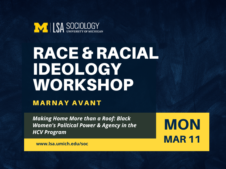 (Expired) Race & Racial Ideologies Workshop | Happening @ Michigan