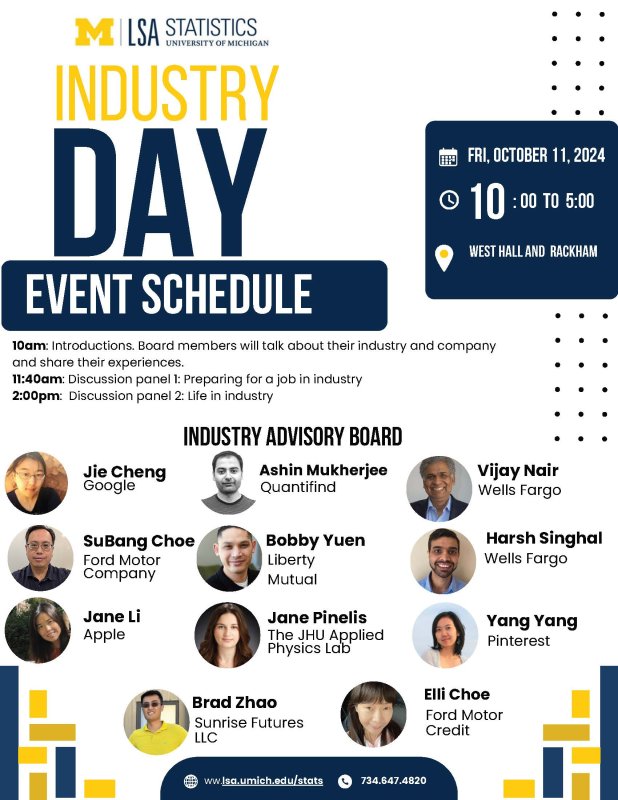 (Expired) Department of Statistics Industry Day | Happening @ Michigan