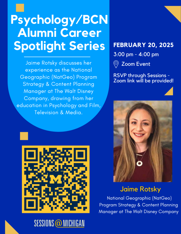 Psychology/BCN Alumni Career Spotlight WN25 | Happening @ Michigan