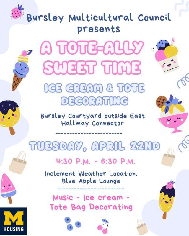 (Expired) Tote Bag Decorating with Ice Cream at Bursley Hall ...