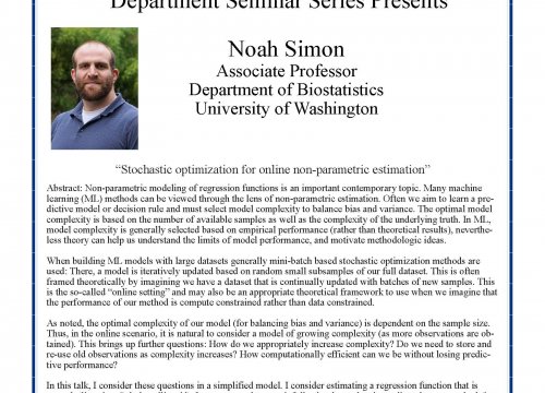 (Expired) Statistics Department Seminar Series: Noah Simon, Associate ...