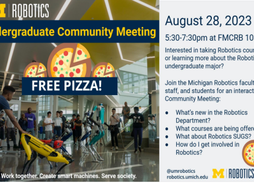 (Expired) Robotics Undergraduate Community Meeting | Happening @ Michigan