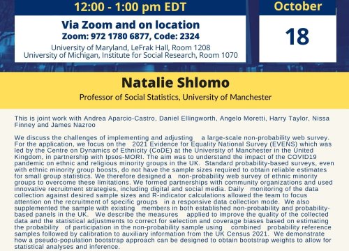 (Expired) MPSDS JPSM Seminar Series - Implementing and Adjusting a Non-probability Web Survey ...