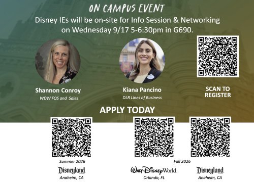 (Expired) Disney info session and networking | Happening @ Michigan